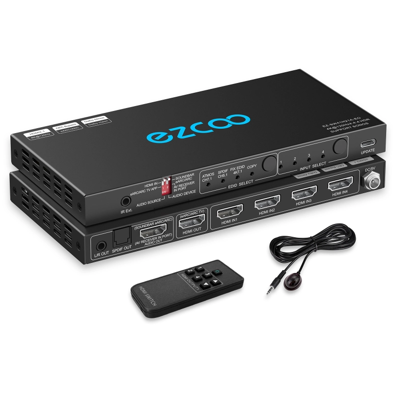 EZCOO Best 4K HDMI Switch - eARC Audio Extractor