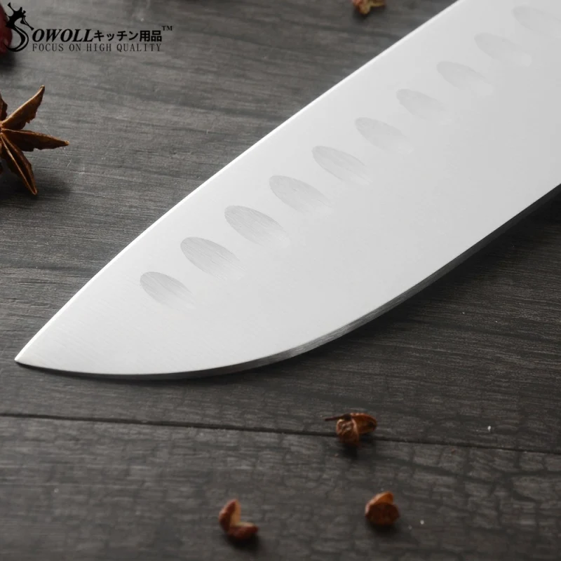 SOWOLL Master Chef Stainless Steel Kitchen Knife Set Utility 7Cr17mov ...