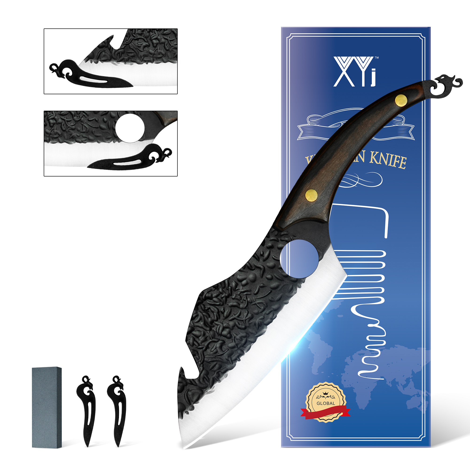 XYJ 6.5 Inch Bionic Chef Boning Knife With Bottle Opener - Stainless ...