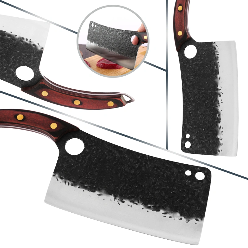 XYJ 7.5 Inch Full Tang Chinese Chef Knife Large Butcher Cleaver Kitchen