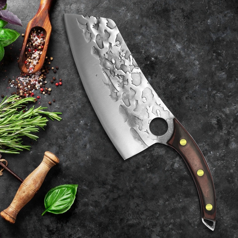 XYJ 7.5 Inch Chinese Chef Knife Hammer Meat Vegetable Chopping Cleaver