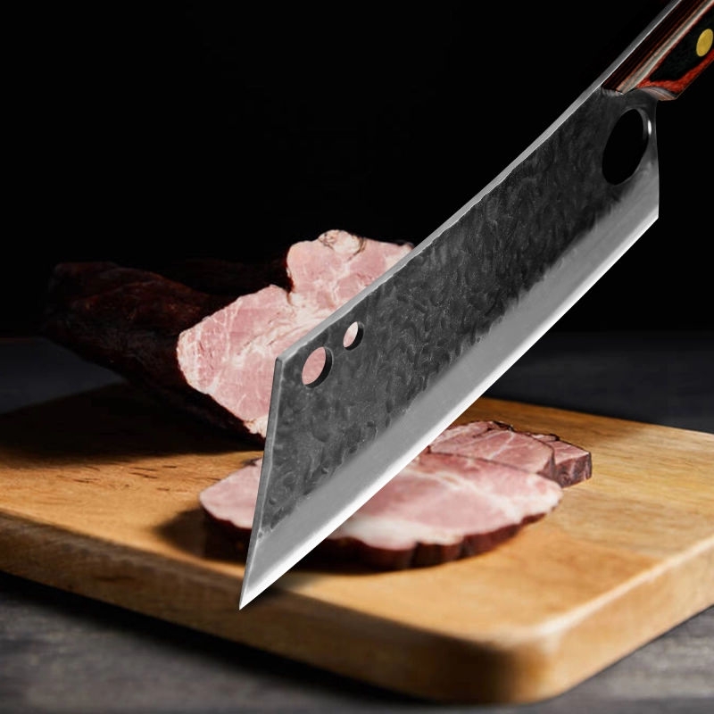 XYJ 7.5 Inch Medium Stainless Steel Cleaver With Wood Handle