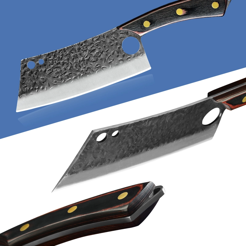 XYJ 7.5 Inch Medium Stainless Steel Cleaver With Wood Handle