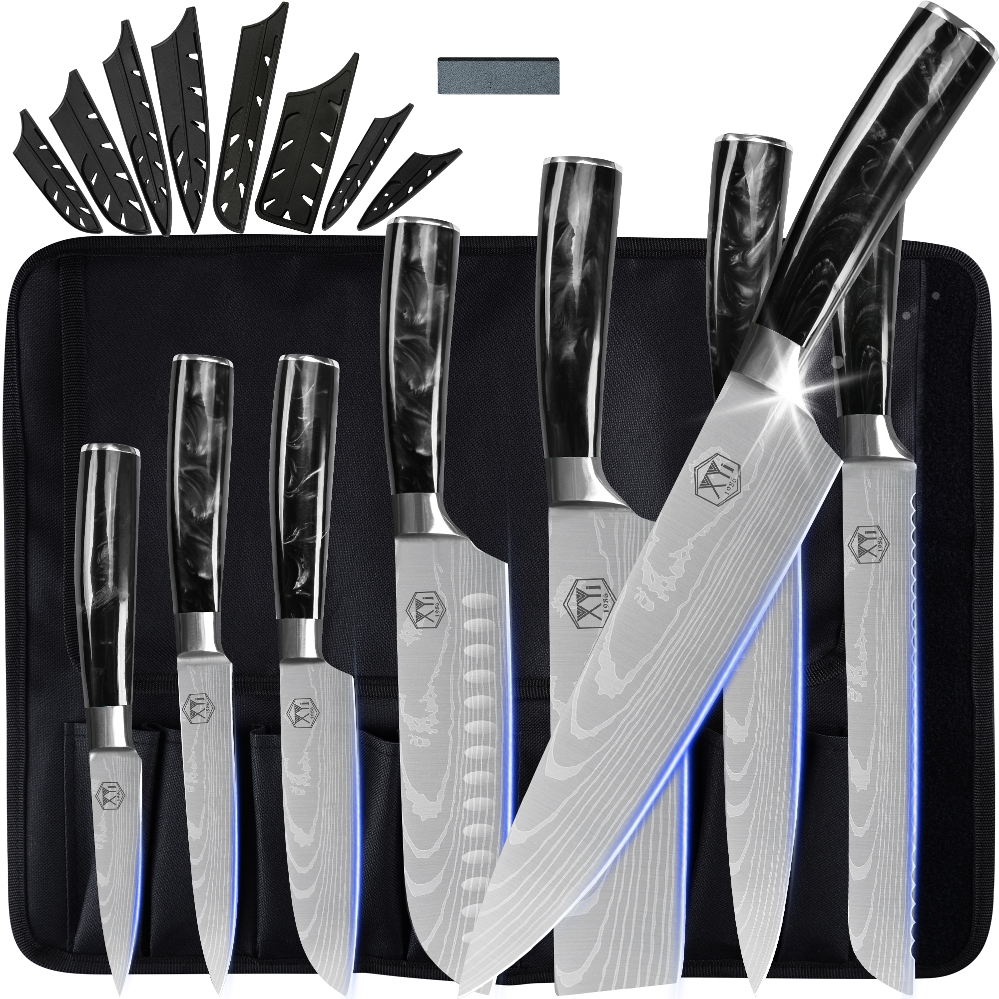 XYJ Stainless Steel Cooking Knives Set With Chef Bag&Cover