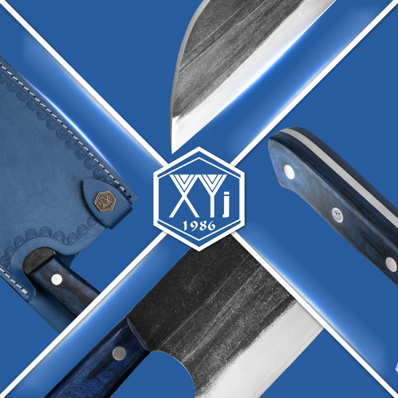 XYJ 8-Inch Ancient Forged Butcher Knife – High-Carbon Serbian Chef ...