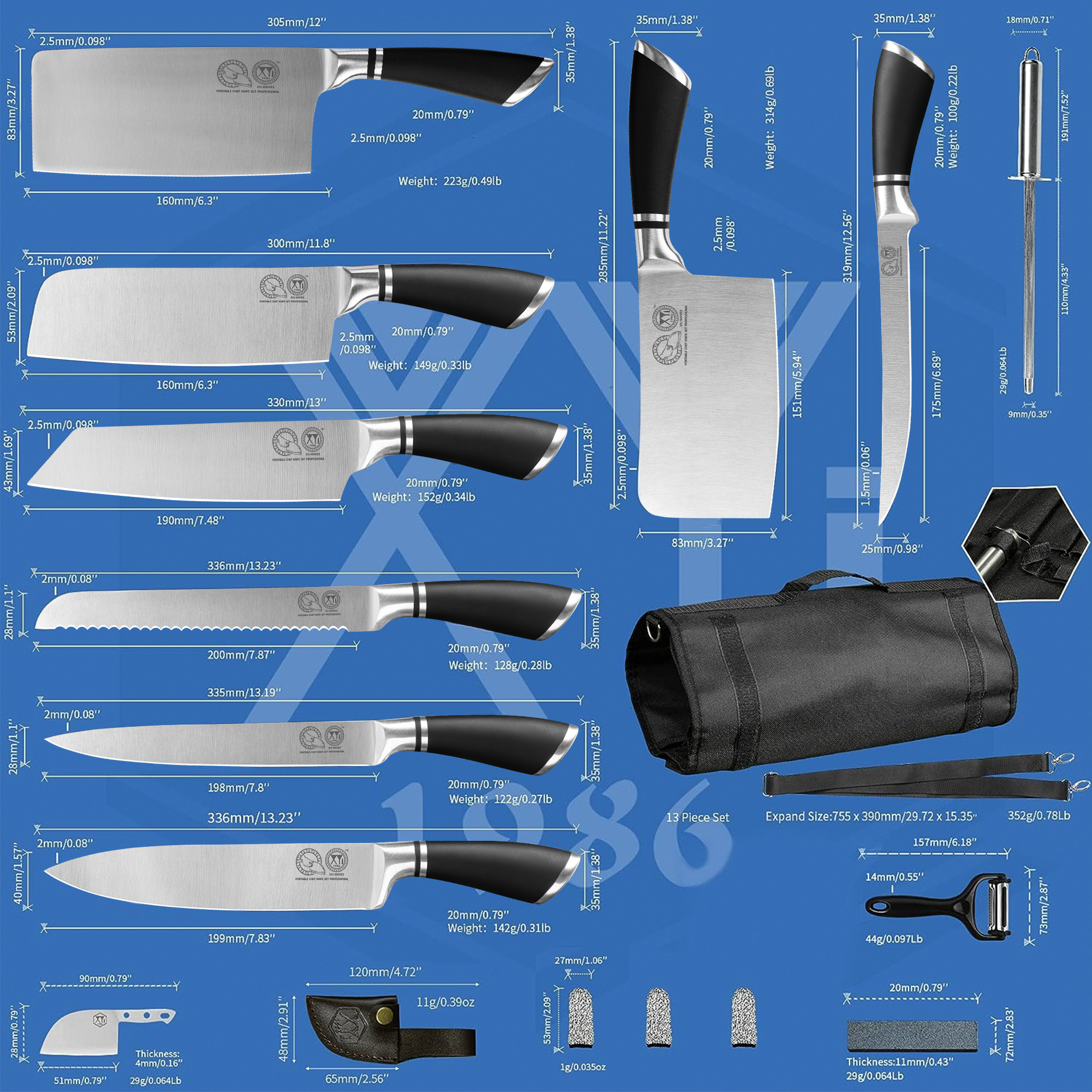 XYJ Knives,Professional Knife Sets for Master Chefs, Best Chef Knife ...