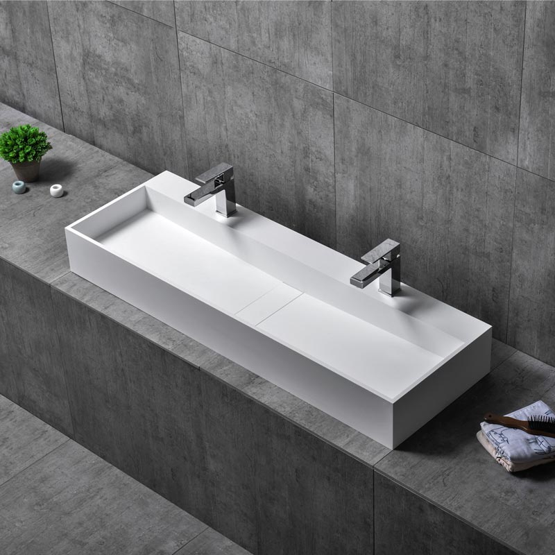 Manufacturer Rectangle Counter Top Trough Sink & Wall Hung Double Wash ...