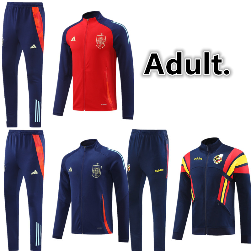 Long zipper adult jackets 2024 2025 Spain Men's Football training ...