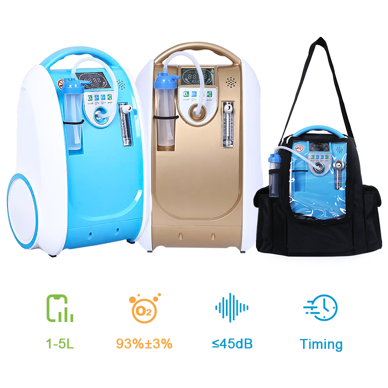 customized Medical Portable O2 Concentrators Continuous Flow , Golden ...