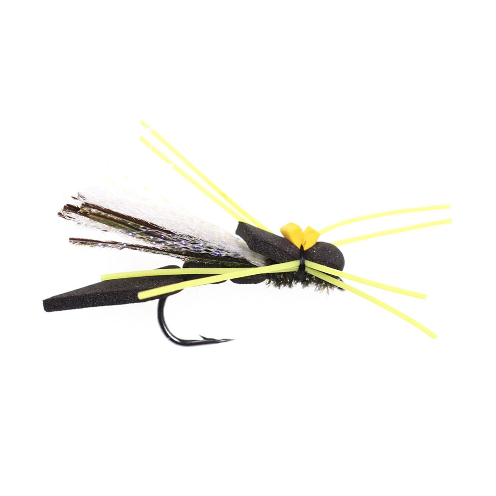 #4 Floating Foam Black Hopper Dry Fly