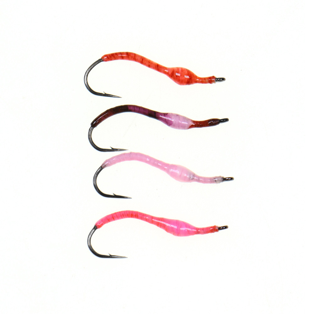 #13 Epoxy Squirmy Wormy Fly Luminous Earth Worm Lure Realistic Fly