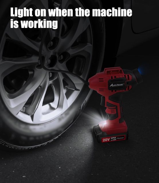 AVID POWER 20V Cordless Tire Inflator Portable Air Compressor Pump Red