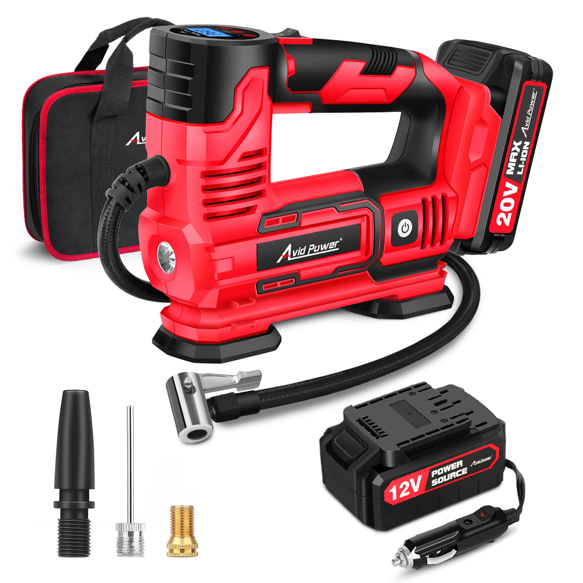 AVID POWER Tire Inflator Portable Air Compressor 20V Car Tire Pump
