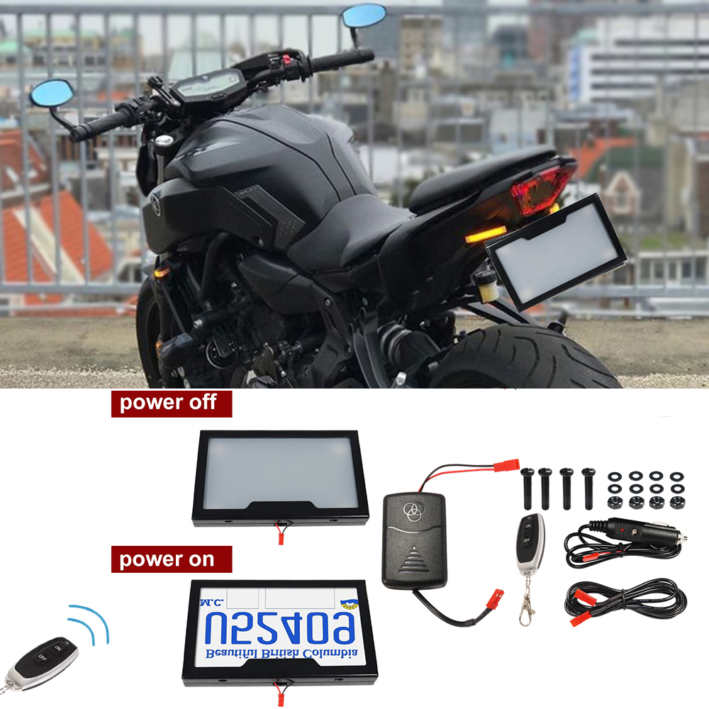 Motorcycle Smart Film Switchable License Plate Hider