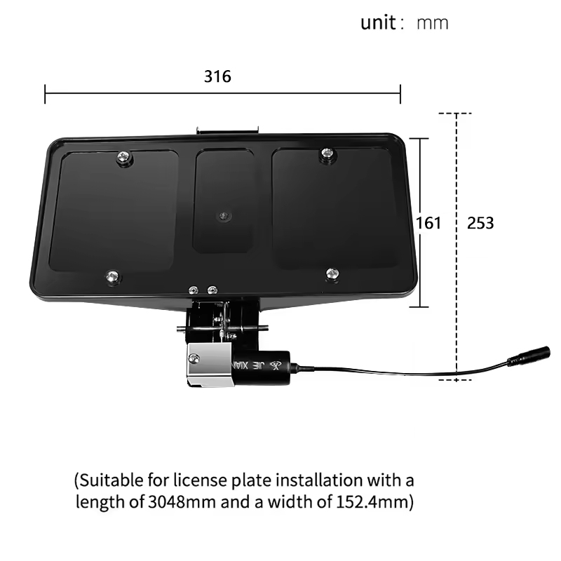 Hidden Under Bumper Retractable Car Plate Holder With Remote