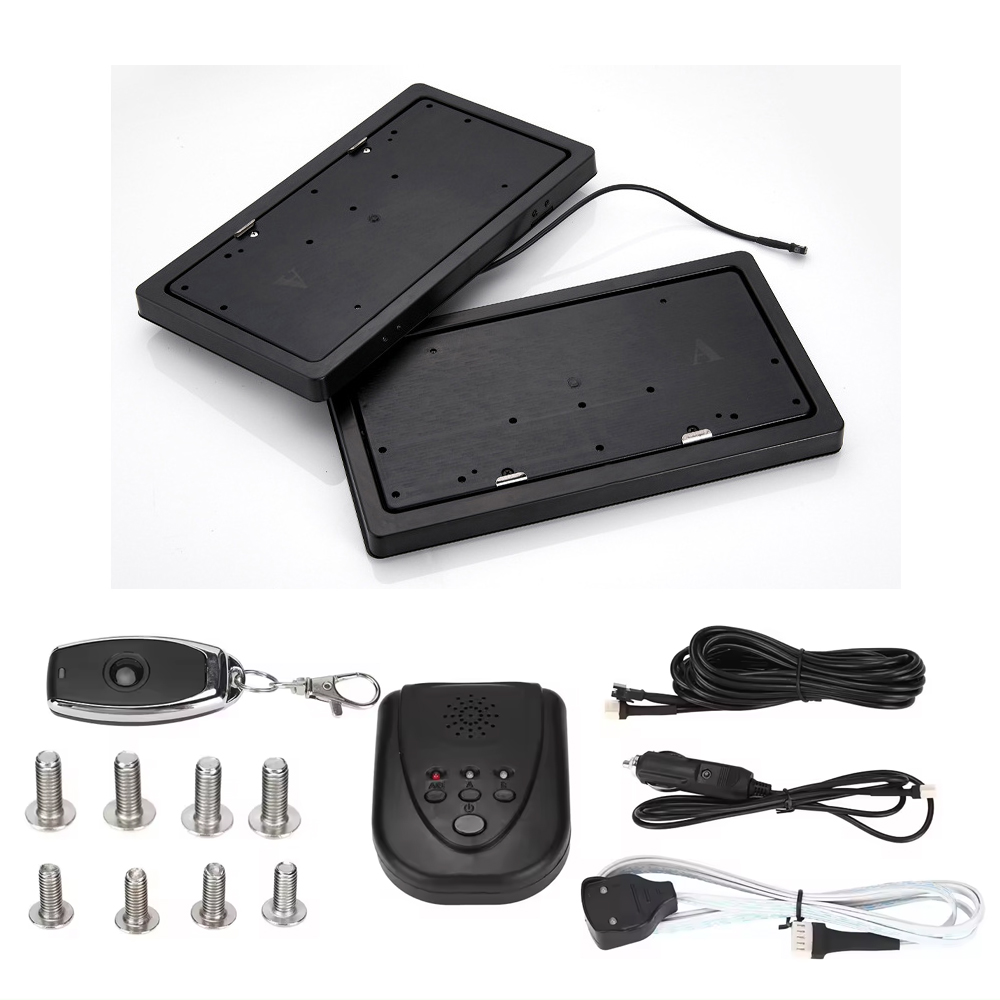 Reversible Car Front Plate Frame Cover With Remote Control