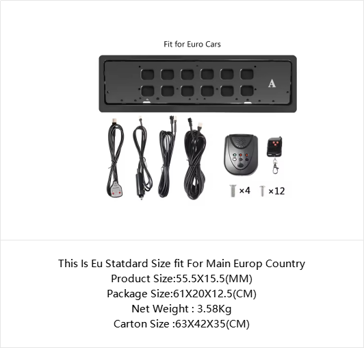 European Standard Size Remote License Plate Flipper