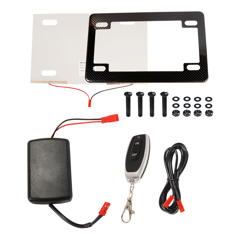 Carbon Fiber Privacy Smart License Plate Hider For Motorbike