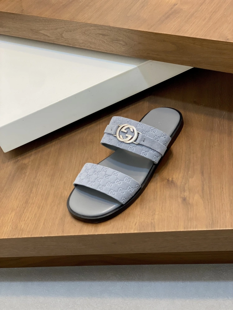Men's interlocking double G slippers