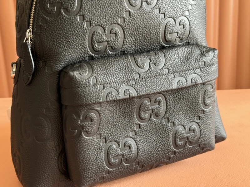 Grain texture double G design zipper bag