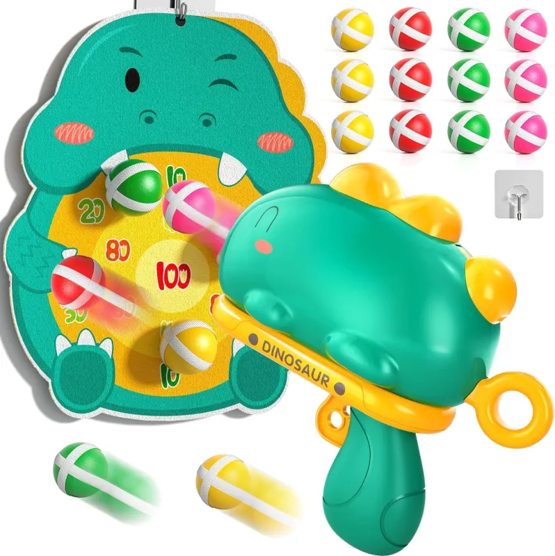 Dinosaur Ball Gun Target Ejection Sticky Ball Toy
