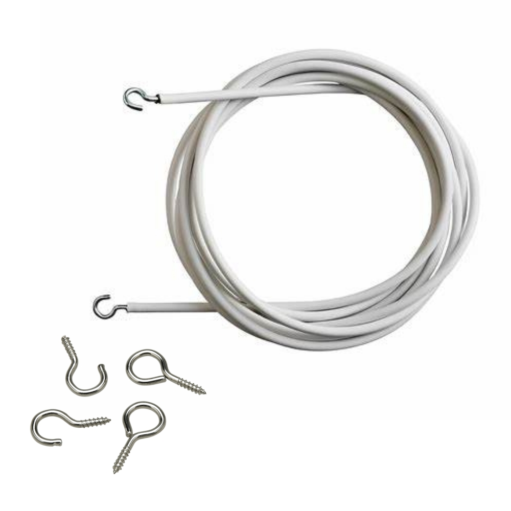 Curtain Stretch Wire Hooks & Eyes 4MM dia 44G 1M steel spring wire