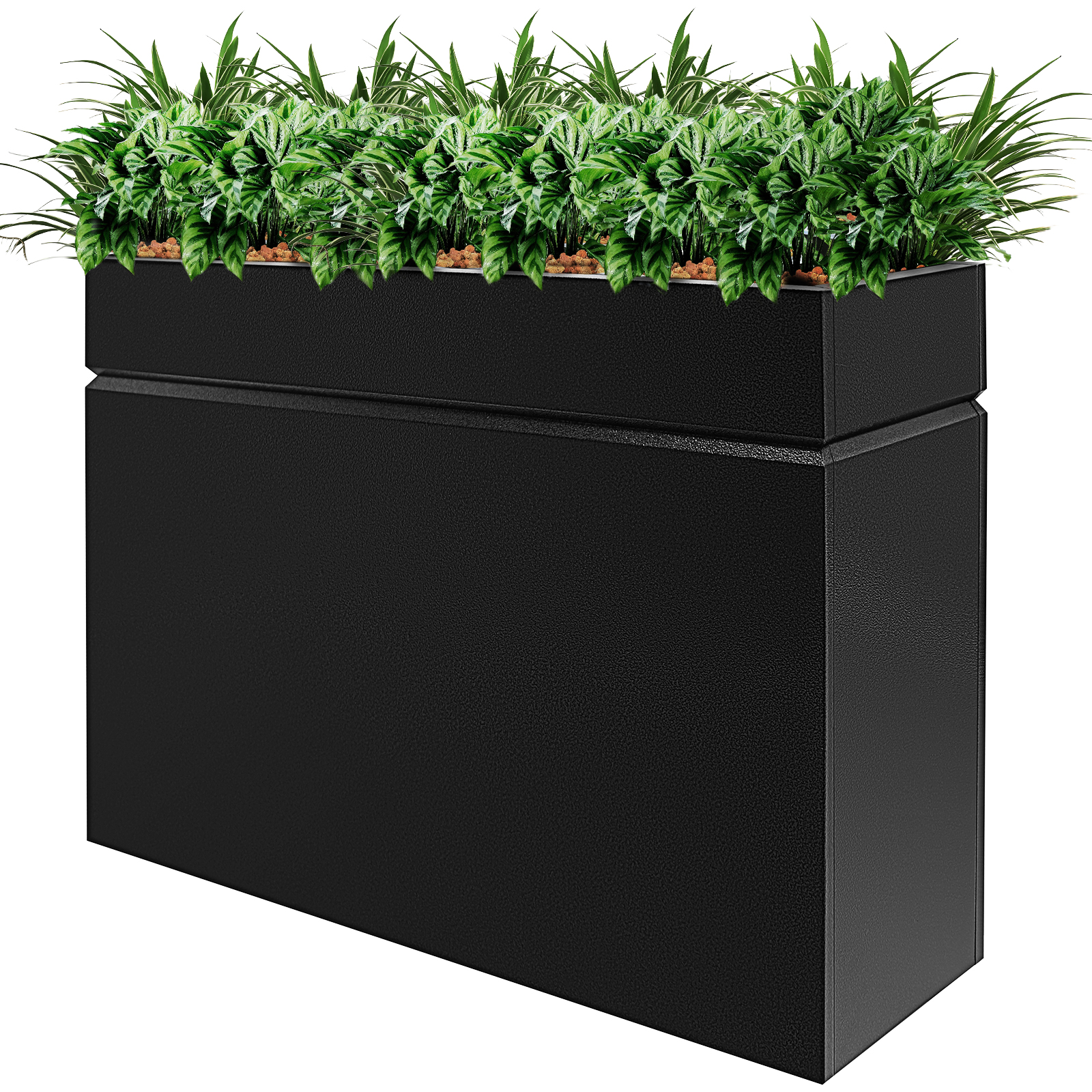 Metal Rectangular Planter Box - Durable Steel Planter with Drainage Hole