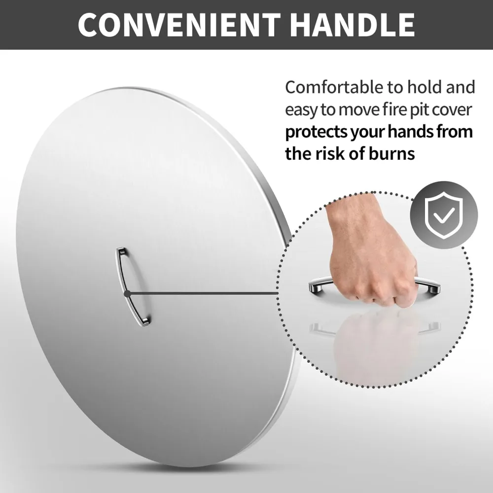 Fire Pit Lid Round, 22/28/34 inches Fire Pit Lid, 304 Stainless Steel ...