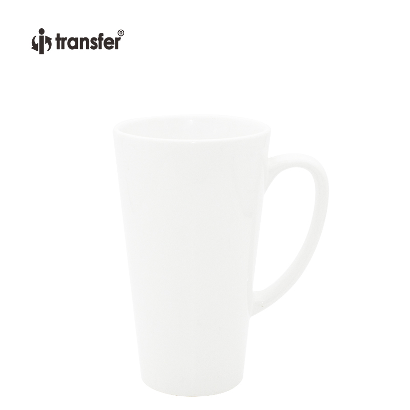 17oz Cone-Shaped White Ceramic Mug
