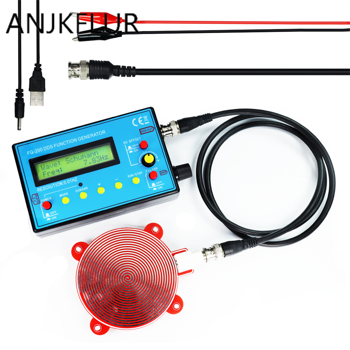 ANJKFLUR FG-200 DDS Function Signal Generator Frequency Counter 0.01Hz ...