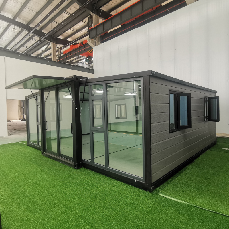 20ft Expandable House Glass Walls And Awning