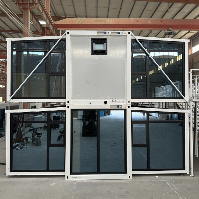 40ft Expandable House Two Floors Glass Walls And Gazebo Stairs