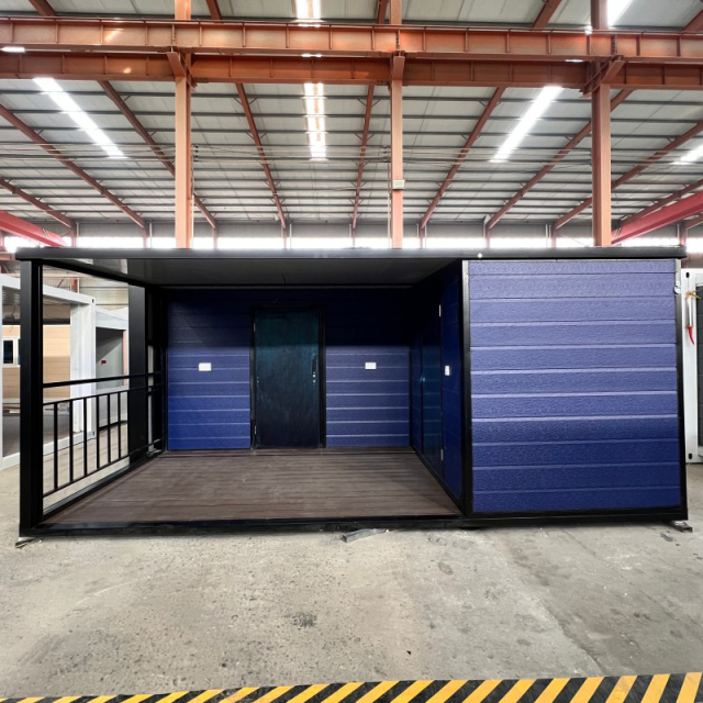 20ft Expandable House Blue Wall Panel Entrance Porch On The Wing
