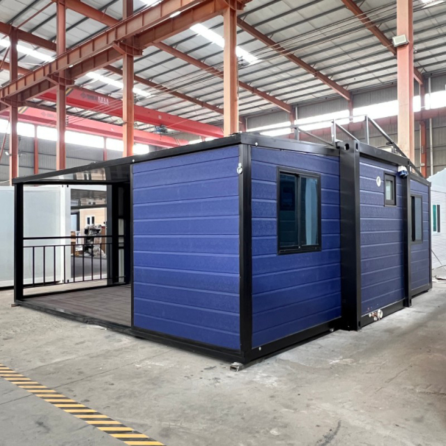 20ft Expandable House Blue Wall Panel Entrance Porch On The Wing