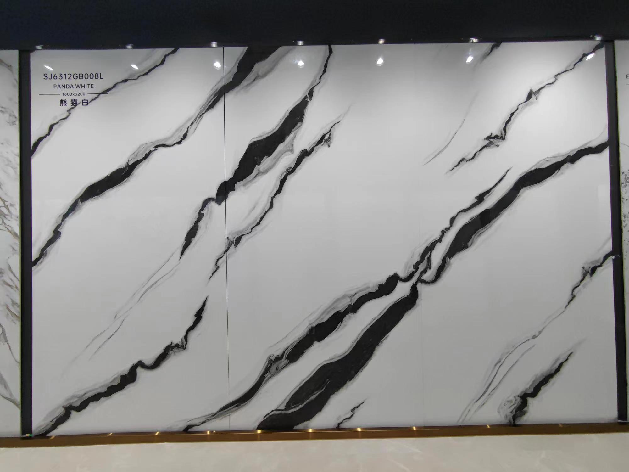 Panda White Porcelain slabs large format tiles kitchen countertops ...