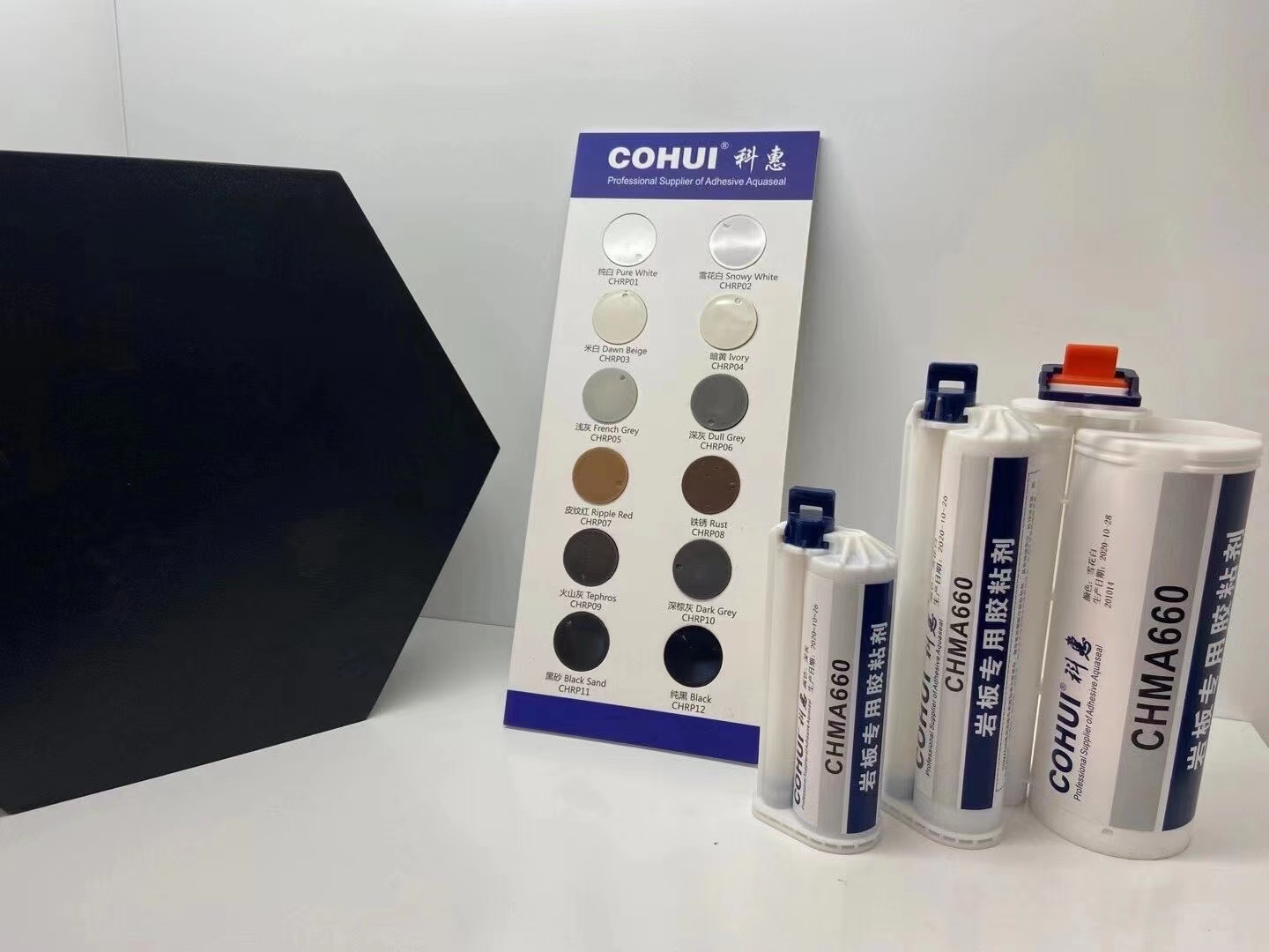 Countertop 45° splicing adhesive