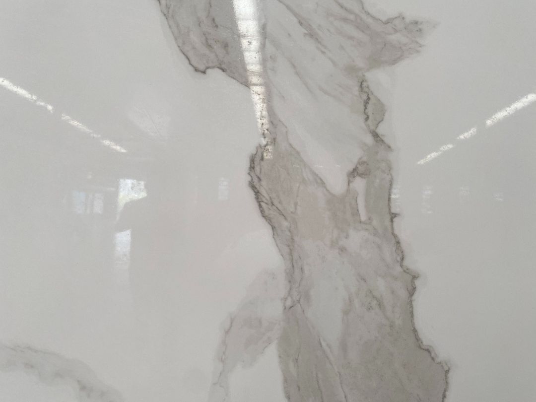 White Porcelain slabs large format tiles countertops walls floors ...