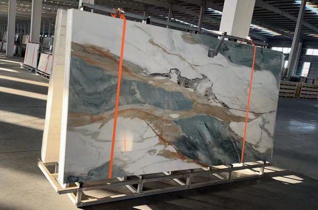 Luxury artificial marble polished surface sintered stone dining table ...