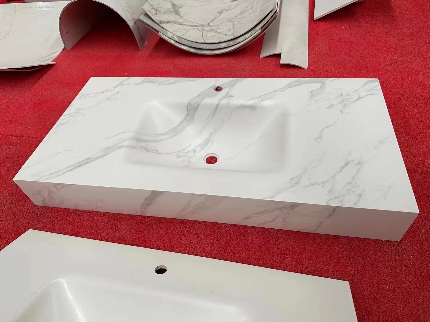 Sintered stone one-piece Porcelain Bathroom Sink Ceramics washbasin