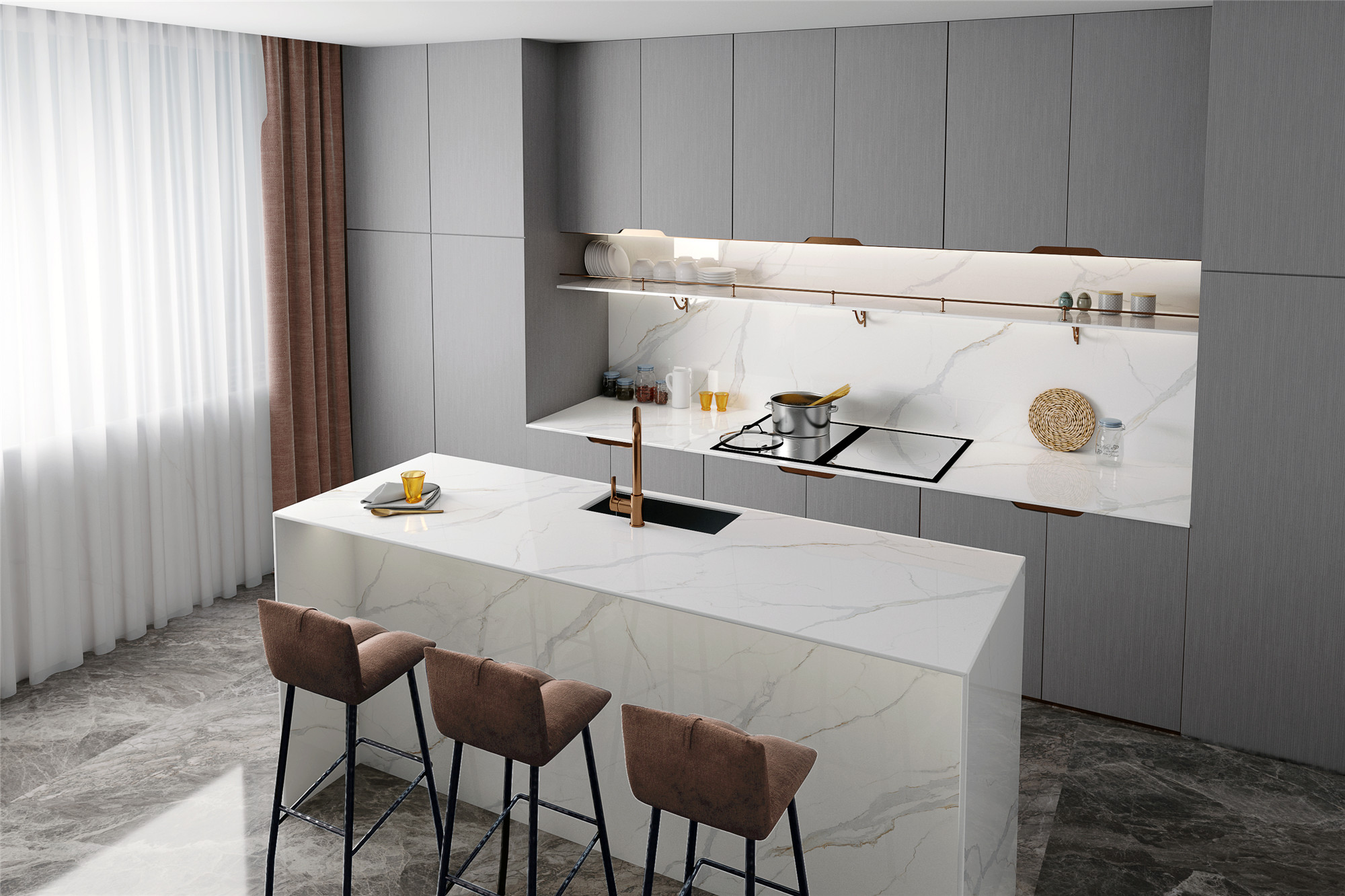 Sintered Stone Slab Best Material for Porcelain Kitchen Worktops