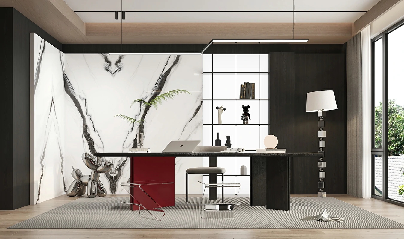 Panda White Porcelain slabs large format tiles kitchen countertops ...