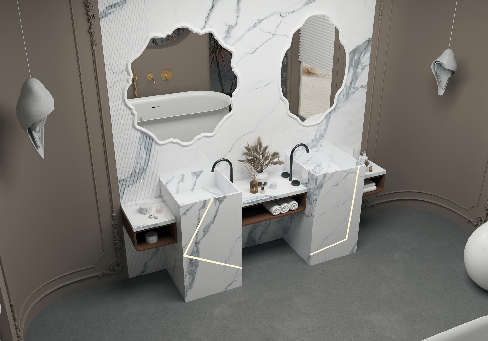 full body china porcelain slab countertop dining table