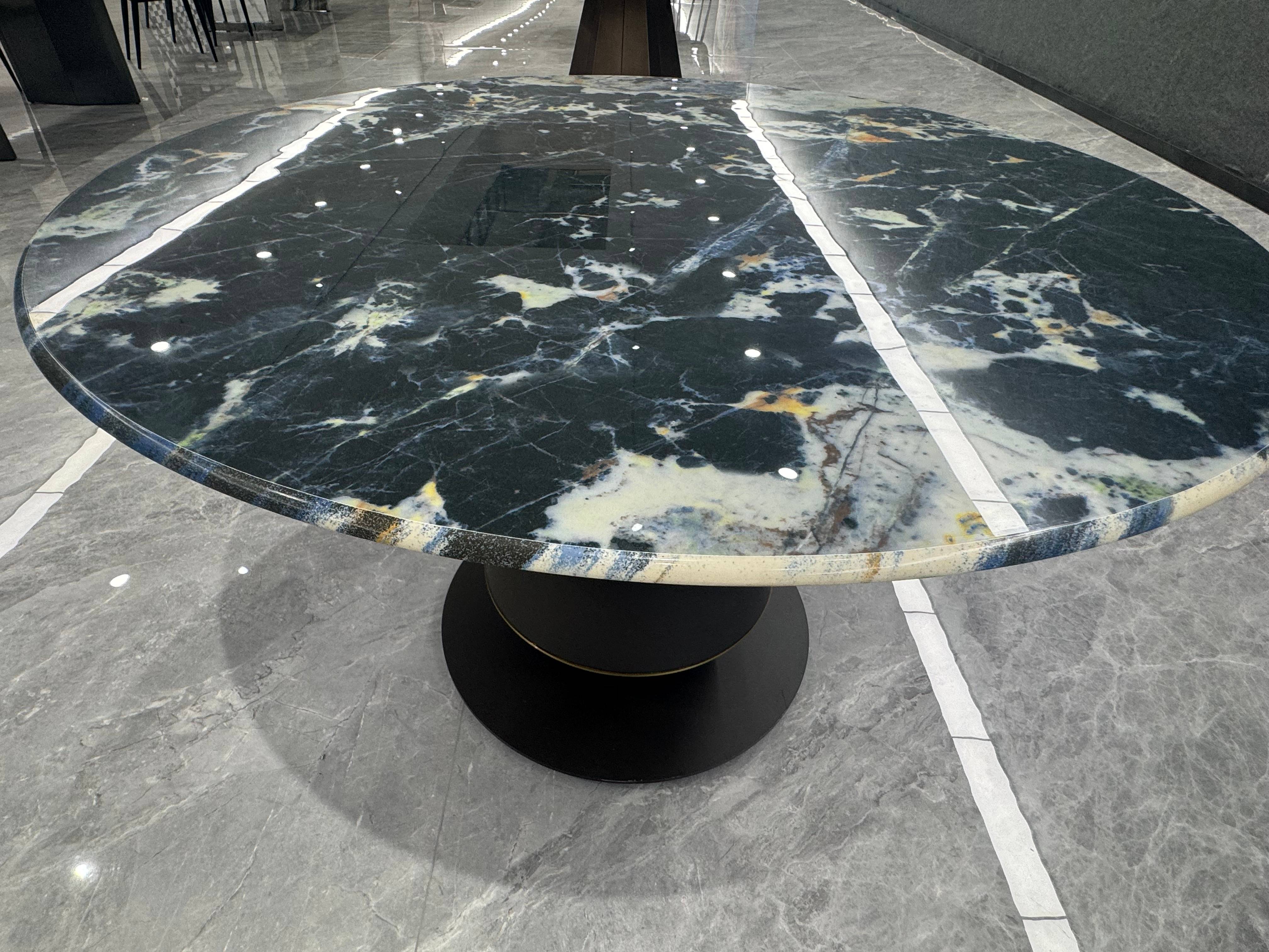 Luxury natural marble surface porcelain slab dining table customizable