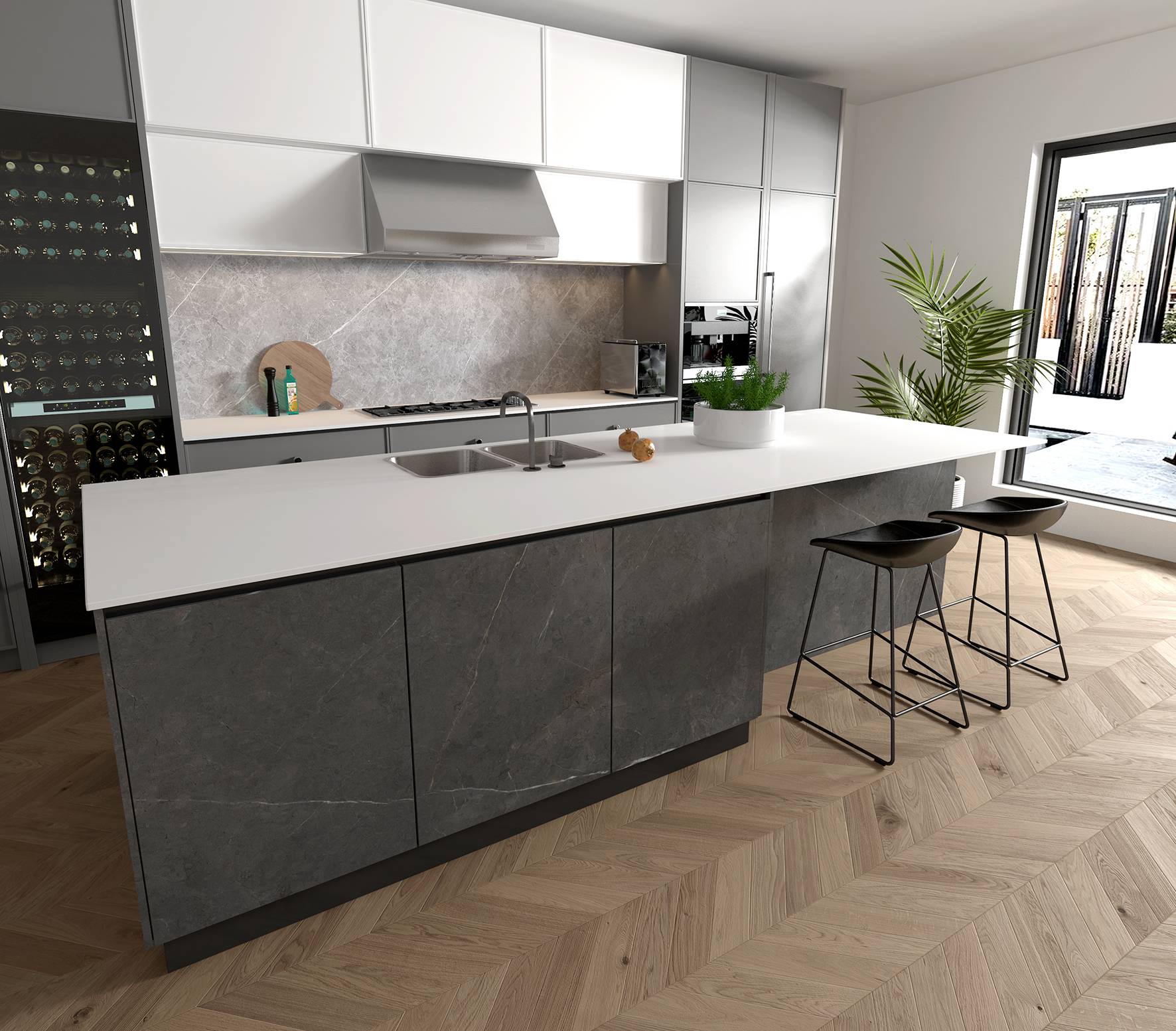 Aurora White full body Sintered stone slab countertops ceramics slab