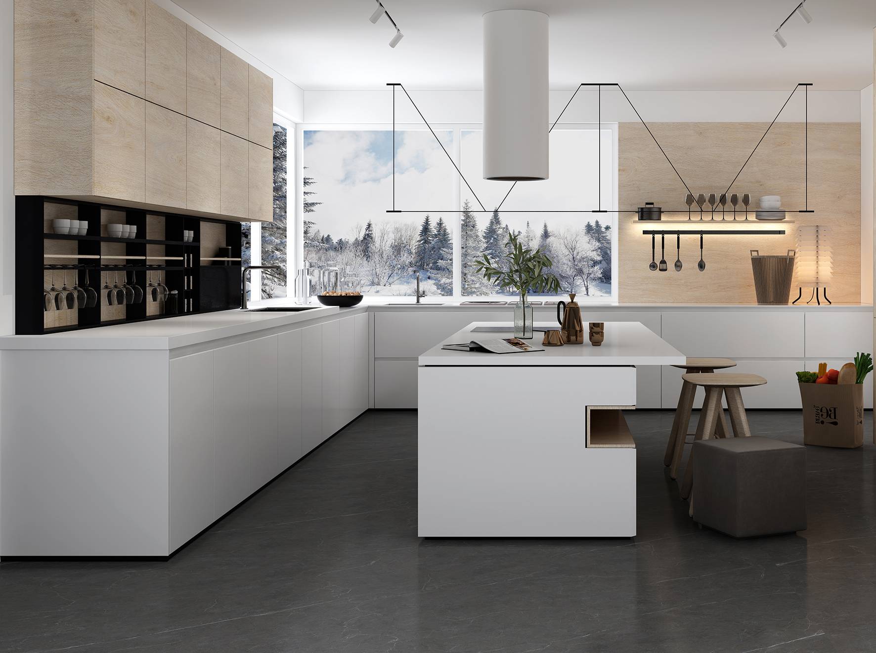 Aurora White full body Sintered stone slab countertops ceramics slab