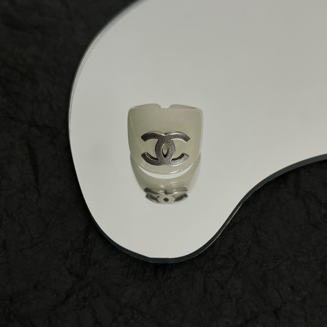 Chanel Replica Costume Jewelry Retro Wide Resin Open Ring