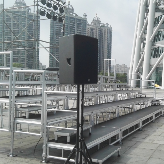 Outdoor audience stage setup