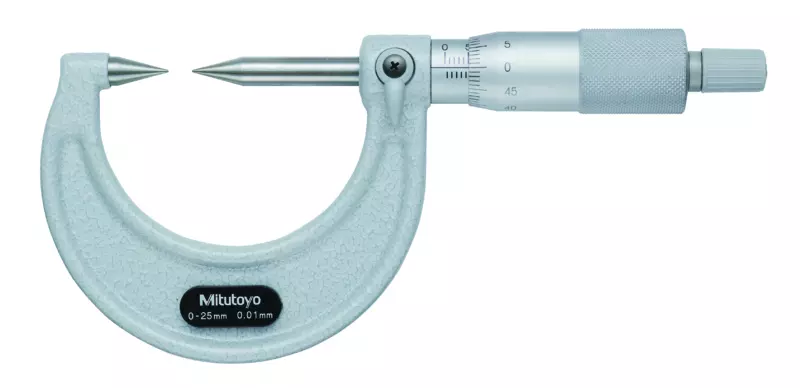 Point Micrometer with Hardened Tip 0-25mm, 30° Tip 112-201,Micrometers