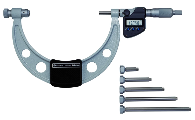 Digital Micrometer Interchangeable Anvil 0-150mm, IP65, incl. 6 Anvils ...