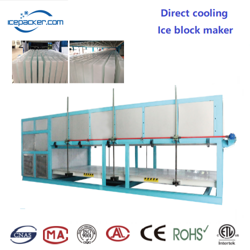 Direct cooling ice block maker machine